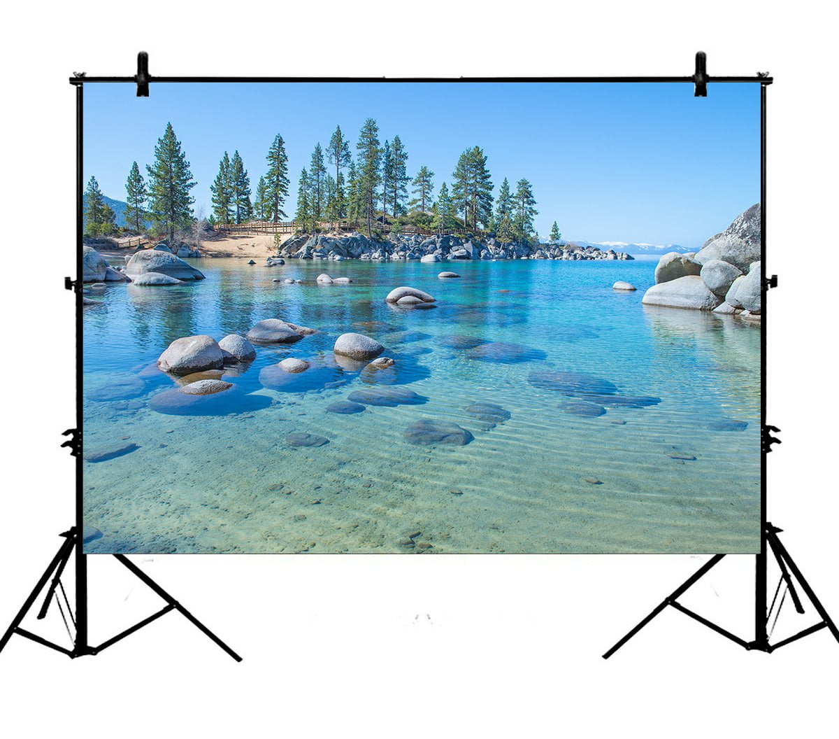 PHFZK 7x5ft Nature Scenery Backdrops, Beautiful Blue Water on the Shore ...