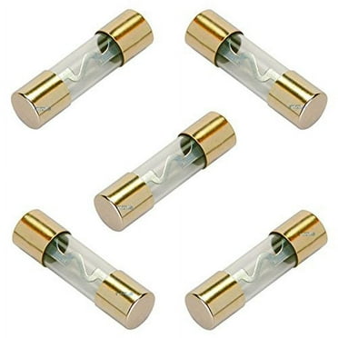 DNF 5 Pack 30 AMP AGU Gold Plated Fuses Round Glass Fuses - Walmart.com