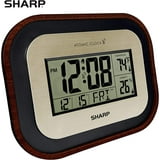 Sharp Atomic Desk Clock, Self-Setting Digital Wall Clock, Woodgrain ...