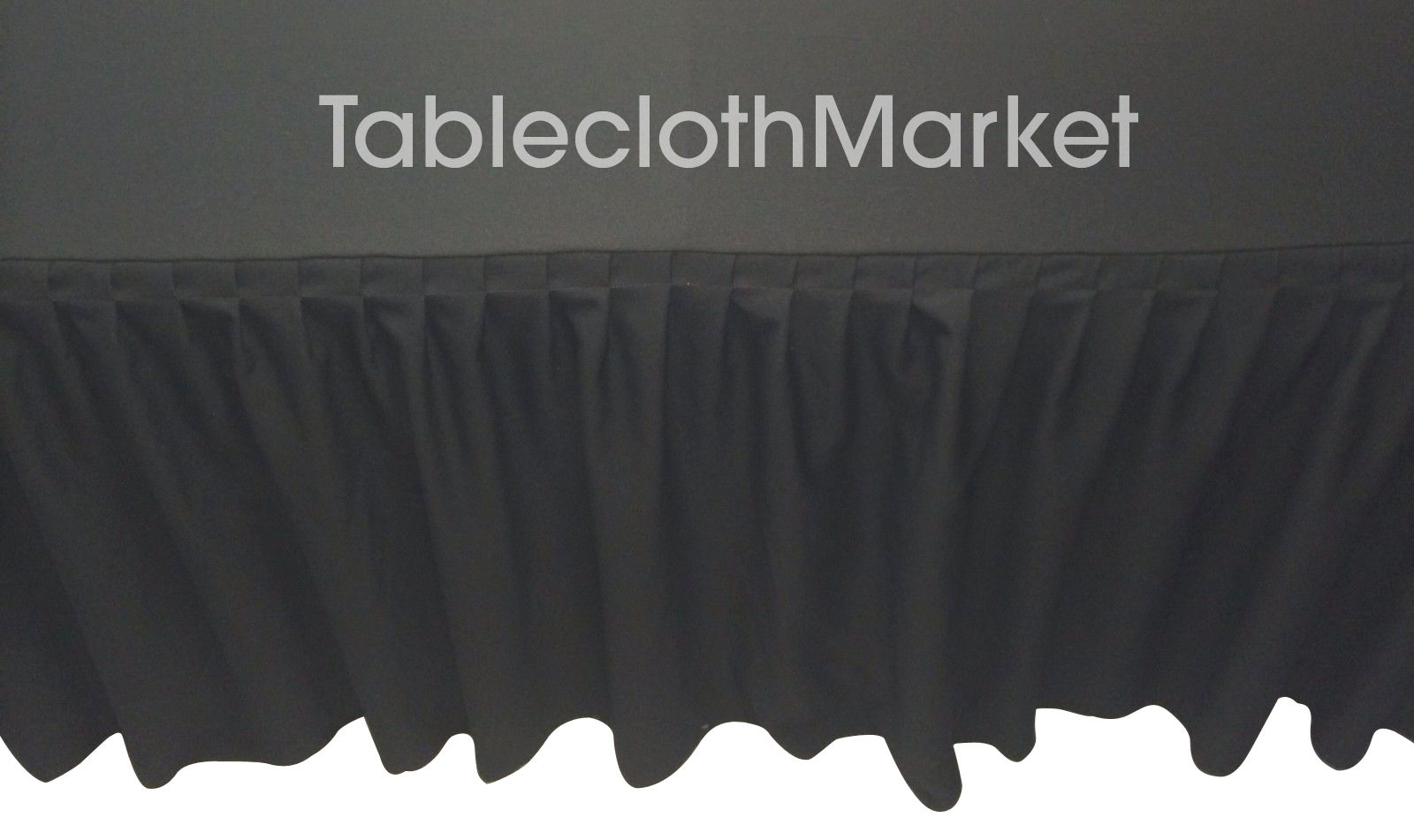 5' ft. Fitted Table Skirting Cover w/ Top Topper Single Pleated Trade ...