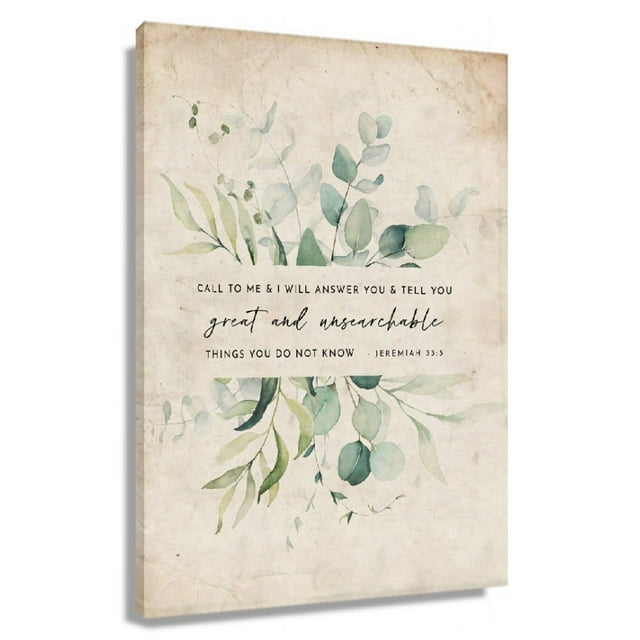 Green Leaves Wall Art Jeremiah 33 3 Wall Art Bible Verse Posters For ...