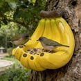 Banana Shaped Resin Bird Feeder Bowl, Hanging Ornament for Garden Yard ...