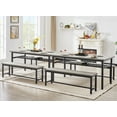 Oversized Dining Table Set for 6, 3-Piece Kitchen Table with 2 Benches ...