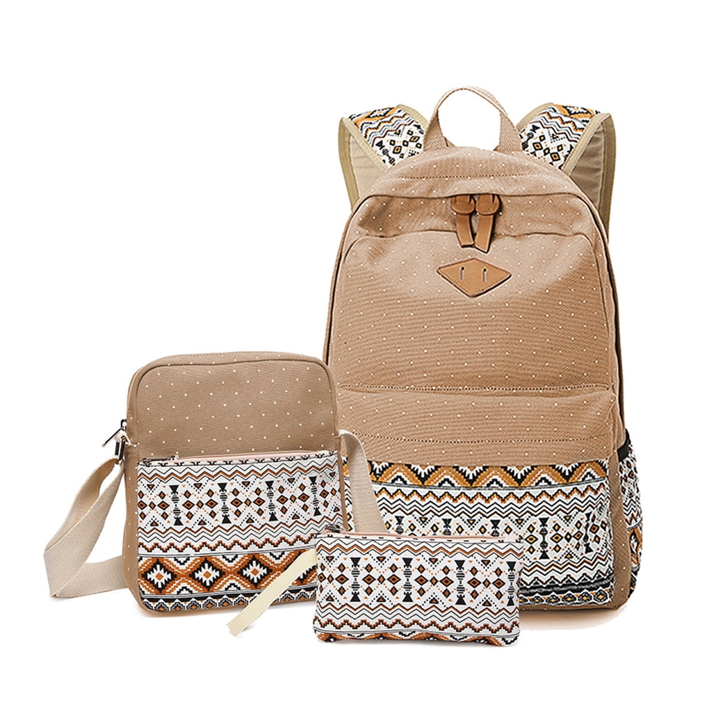 TureClos 3 Pieces Canvas Backpack Shoulder Organizer Set Large Capacity ...