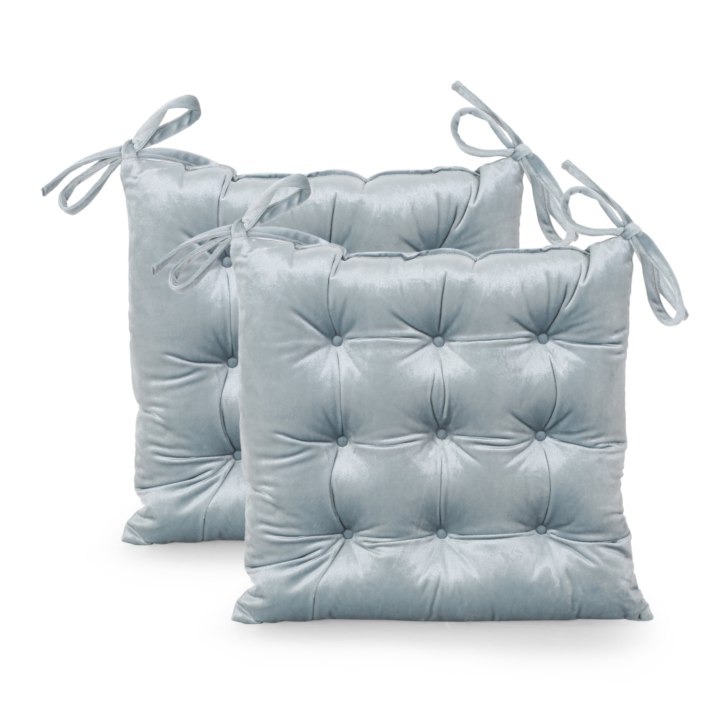 GDF Studio Asma Tufted Velvet Dining Chair Cushions (Set of 2), Seafoam ...