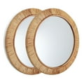 Rutledge & King Modern Round Rattan Mirror - Wall Decor for Bedroom ...