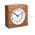 Navaris Wood Analog Alarm Clock - Square Battery-Operated Non-Ticking ...