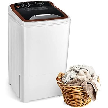 Costway 7.7 lbs. Compact Full Automatic Washing Machine with Heating ...
