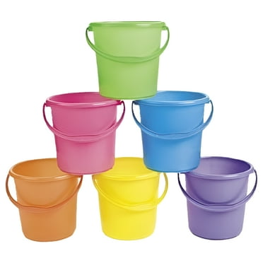 Glittery Plastic Beach Pails with Shovels 7 inches for Kids Sand Castle ...