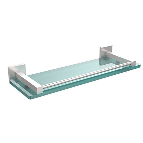 Montero Collection 16 Inch Glass Shelf with Gallery Rail - Walmart.com