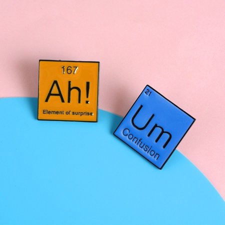 Meme Periodic Table Enamel Pins Modal Particle Badge Ah Um Science ...