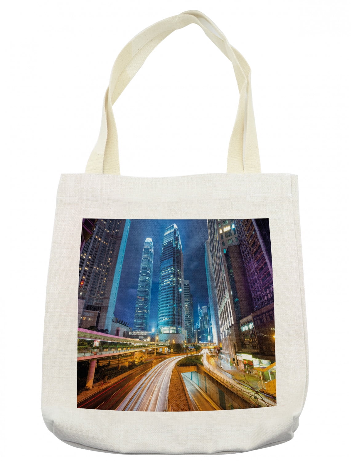 City Tote Bag, Fast Moving Cars at Hong Kong Highways Modern Life Speed ...