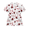 Binienty Scrub Top for Women with Ladybug Medical Print, V Neck Nurse ...