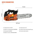 25CC Gas Chainsaw Gasoline Top Handle Powered Chain Saw 2-Stroke 1000W ...