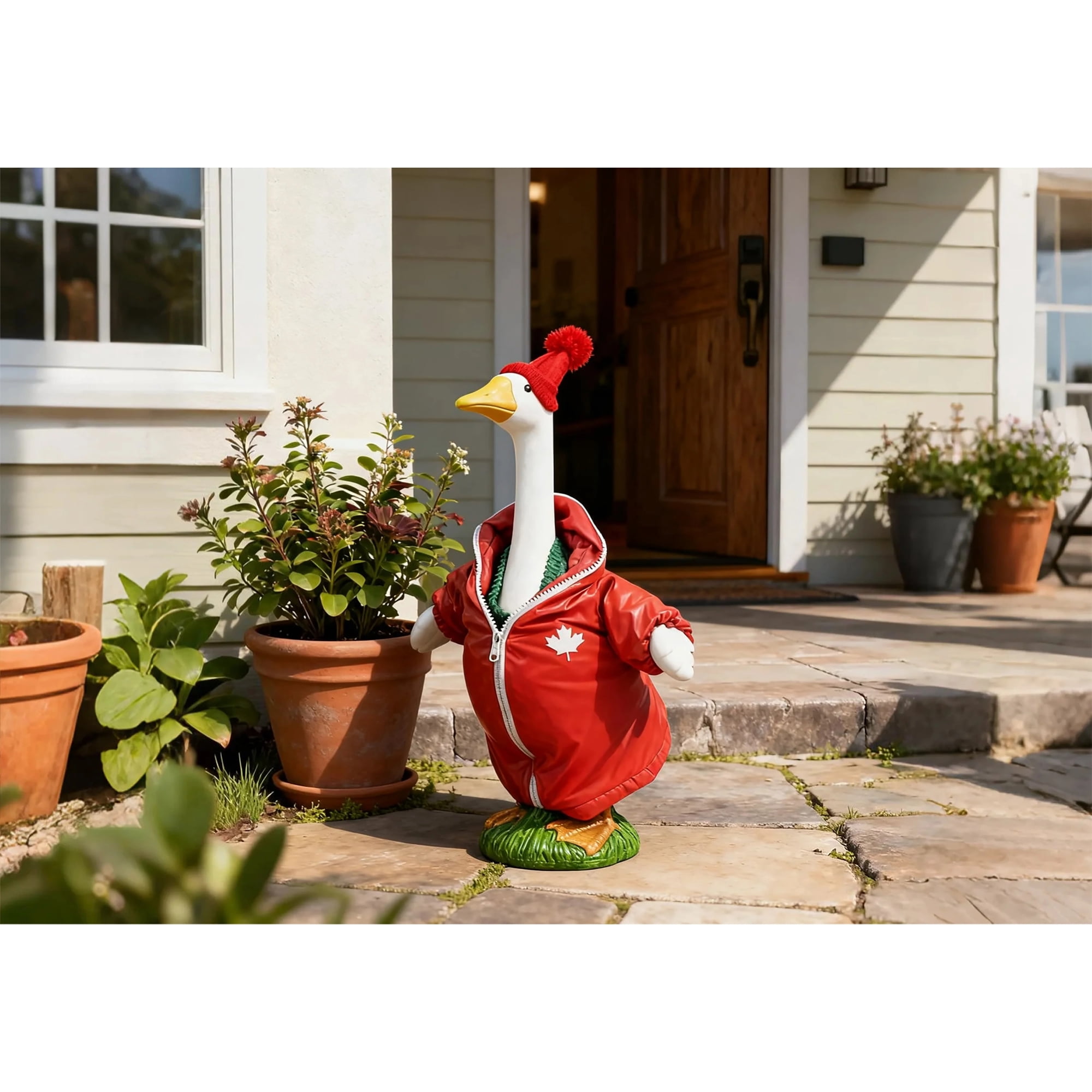 Click here for Mainstays Porch Goose In Jacket Garden Statue prices