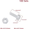 100-piece transparent acrylic screw and nut set, diameter 0.28 inches ...