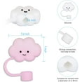 9 Pack colorful Cloud Shape Straw Covers Cap, Cute Silicone Cloud Straw ...