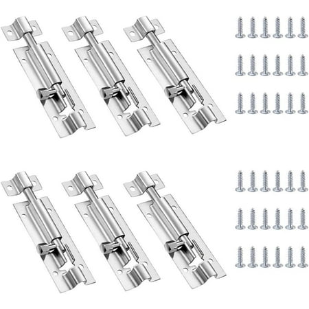 Bail Door bolt stainless steel, 6 pieces bolt lock sliding locks, lock ...