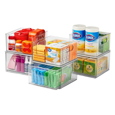 The Home Edit 4-Piece Office Desktop Edit Clear Plastic Storage System ...