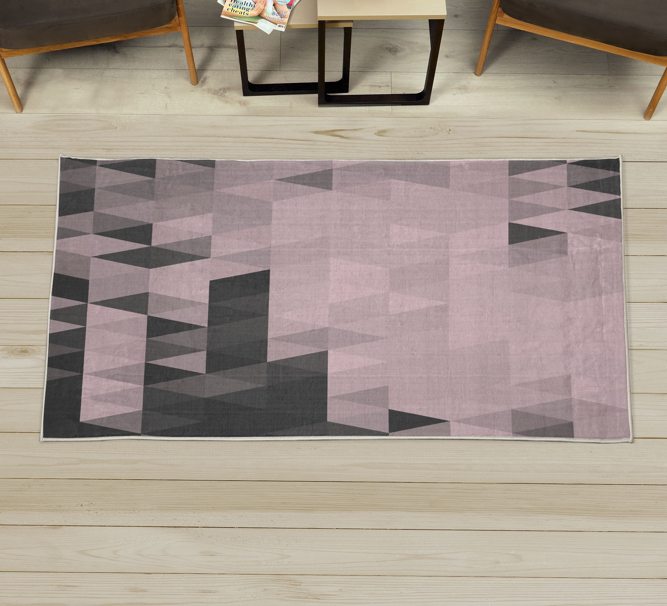 Geometric Decorative Rug, Triangle Mosaic Shapes Patterns with Abstract ...