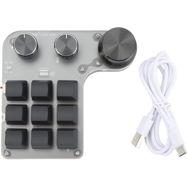 XYCCA 9 Keys 3 Knob Mini Keypad RGB Multifunctional Shortcut Keyboard DIY Shortcut Programmable ...