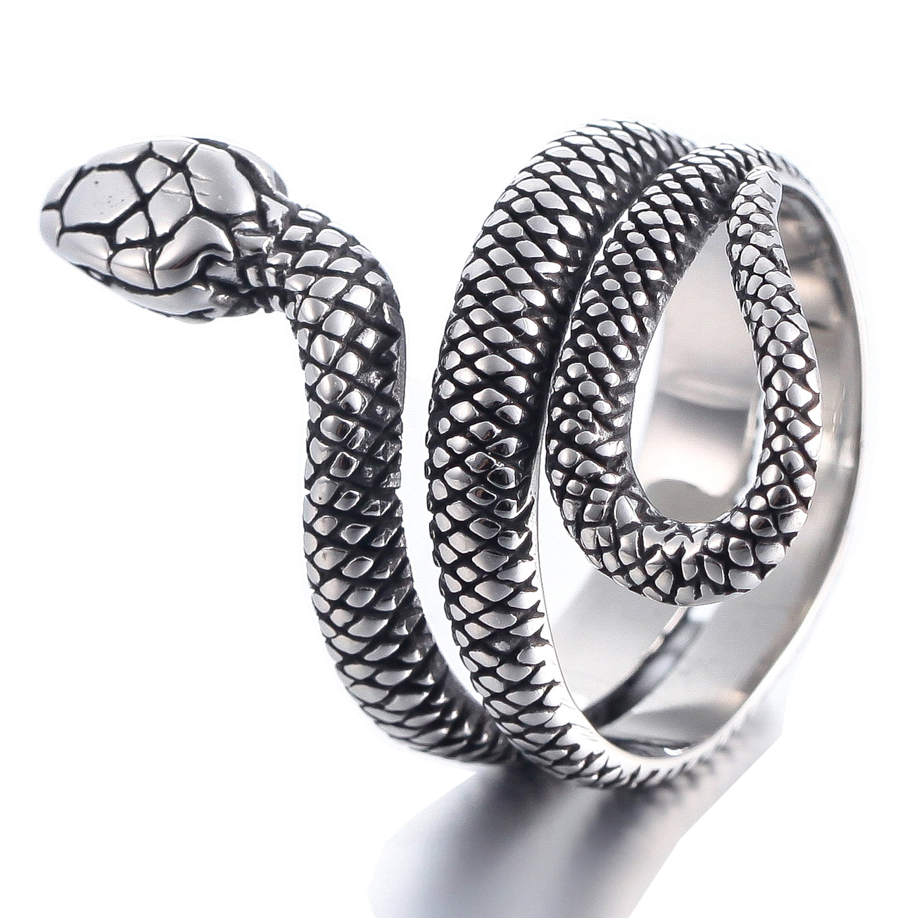 ZMY Home Stainless Steel Snake Wrap Ring Unique Serpent Design for Men ...
