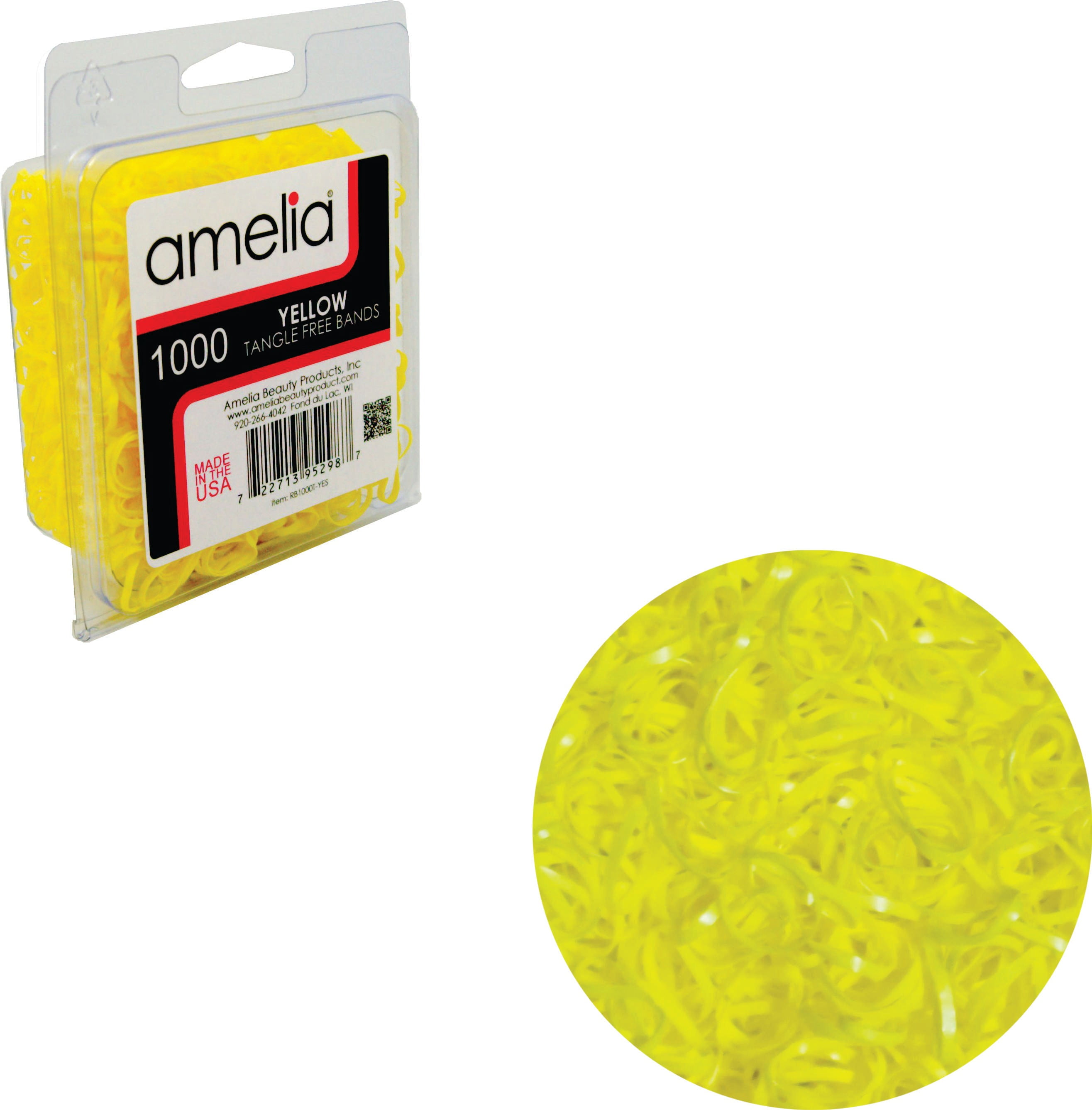 Amelia Beauty | 1/2in, Yellow, Tangle Free Elastic Pony Tail Holders ...