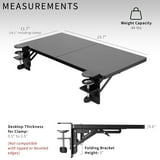 VIVO Black Clamp-on 24" x 12" Computer Tray Clip, Desk Extension ...