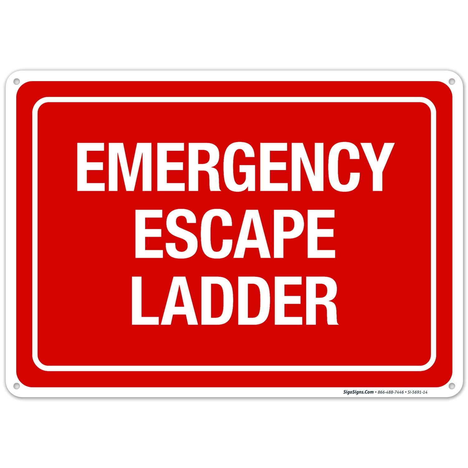 Emergency Escape LAdder Sign, Fire Safety Sign, - Walmart.com