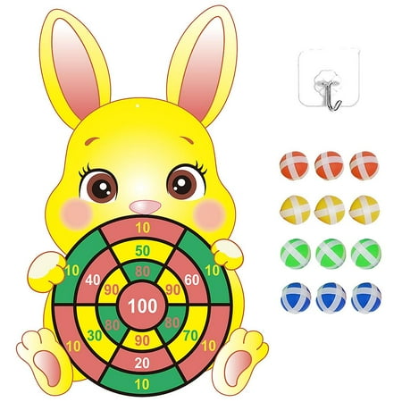 Easter Bunny Dart Easter Egg Dart Board Kit With 12 Sticky Balls Indoor ...