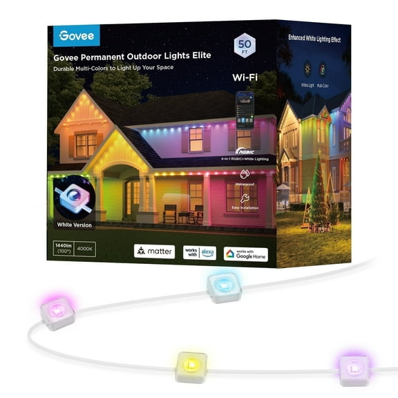 Govee Permanent Outdoor Lights Pro, 150ft with 90 RGBIC LED Lights for Daily and Accent Lighting ...