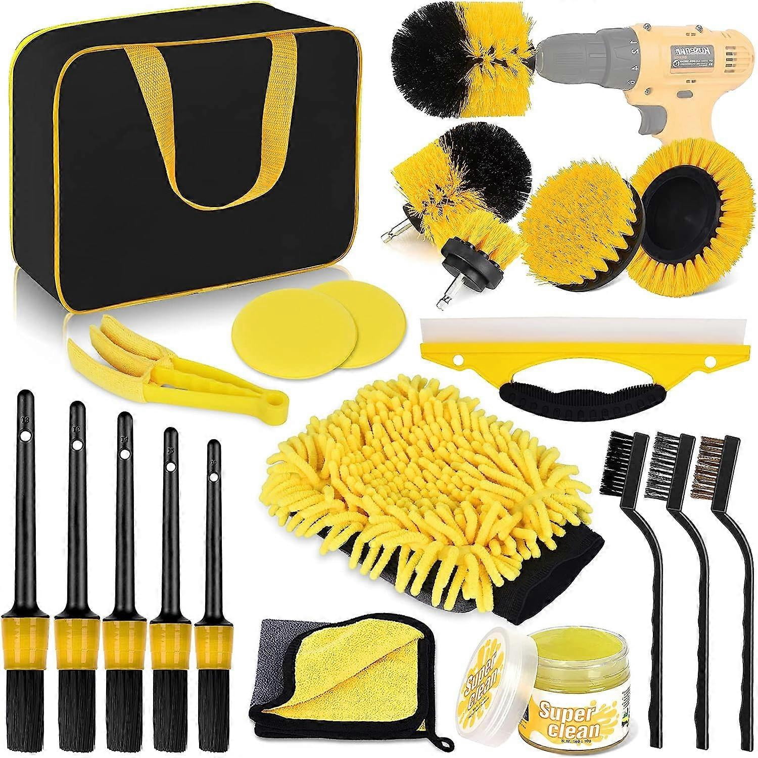 Car Cleaning Set, 20 Pieces Car Care Set, Car Detailing Brush Car Wash ...