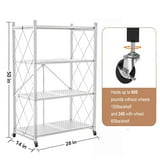 Vebreda 4-Tier Folding Storage Shelves Metal Folding Shelves with ...