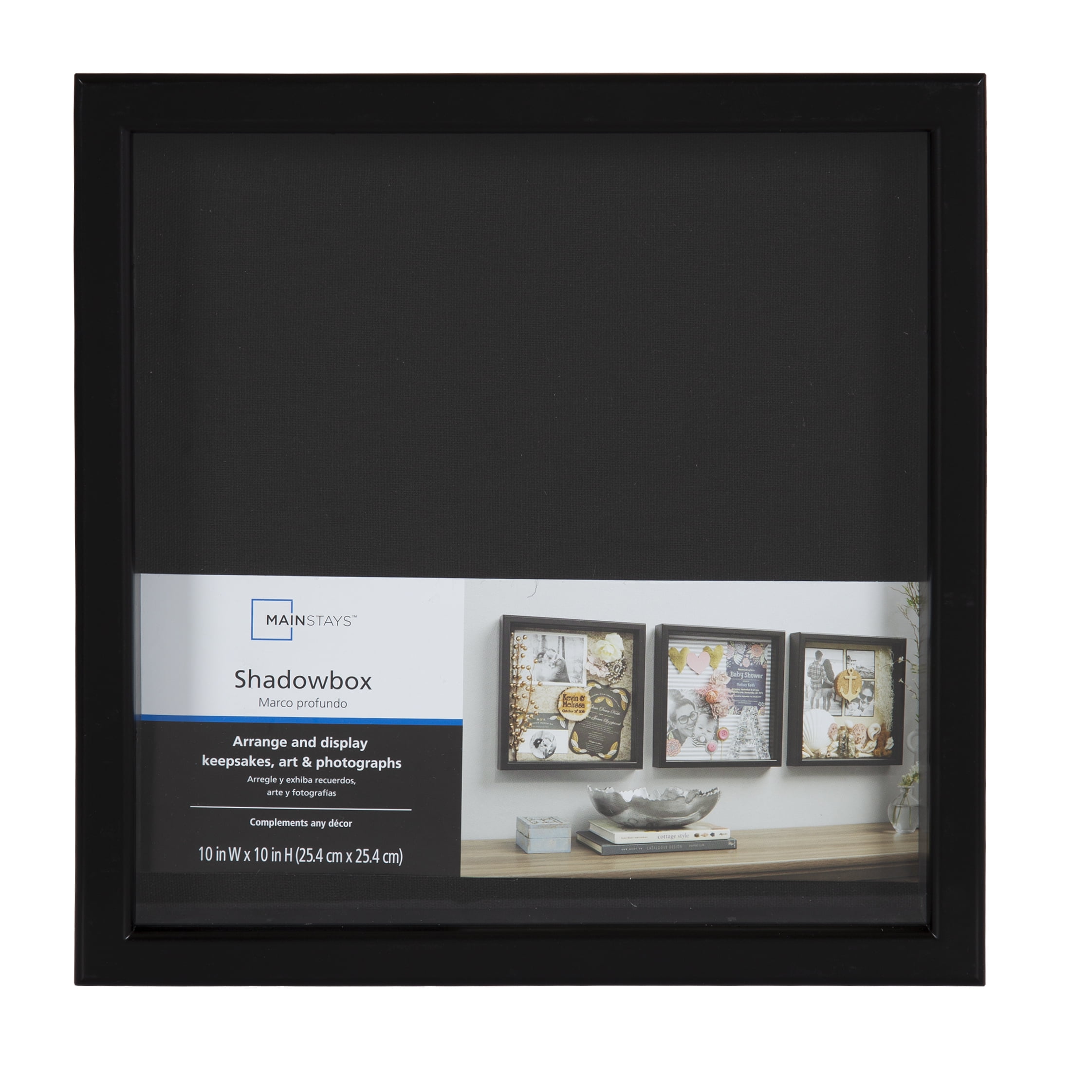 10" x 10" Memorabilia Black Plastic Shadow Box, by Mainstays - Walmart.com