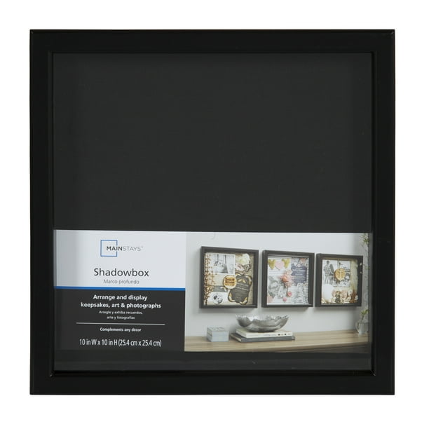 10" x 10" Memorabilia Black Plastic Shadow Box, by Mainstays - Walmart.com