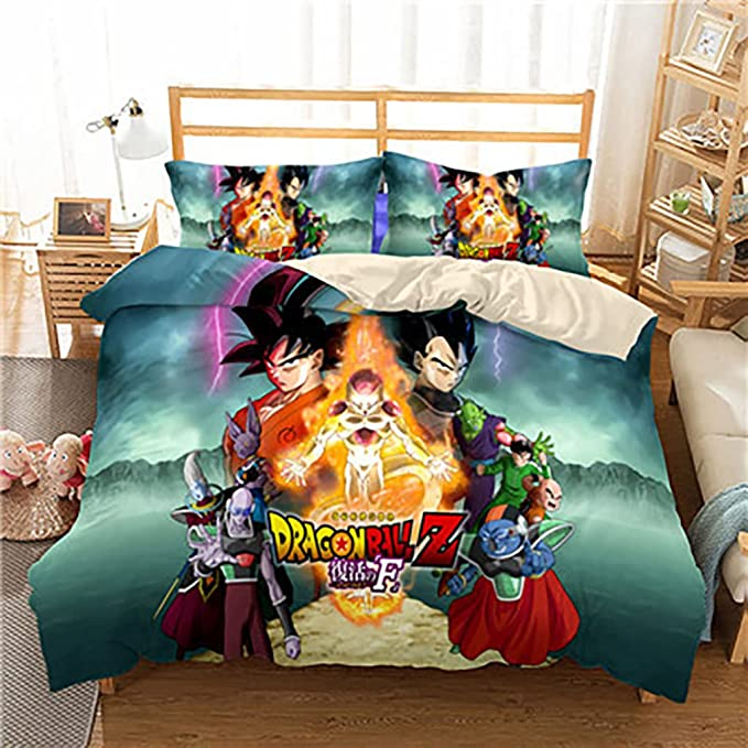 Anime Dragon Ball Z Bedding Bed Set 3 Piece Cool Action Figures Goku
