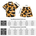 Orange Cow Pattern Boys' Hawaiian Shorts Sets Button Down Shirts 3T-10Y ...