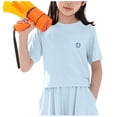 Ashyfjp Kids Blouses Casual Solid Color Short Sleeve Crew Neck Top with ...