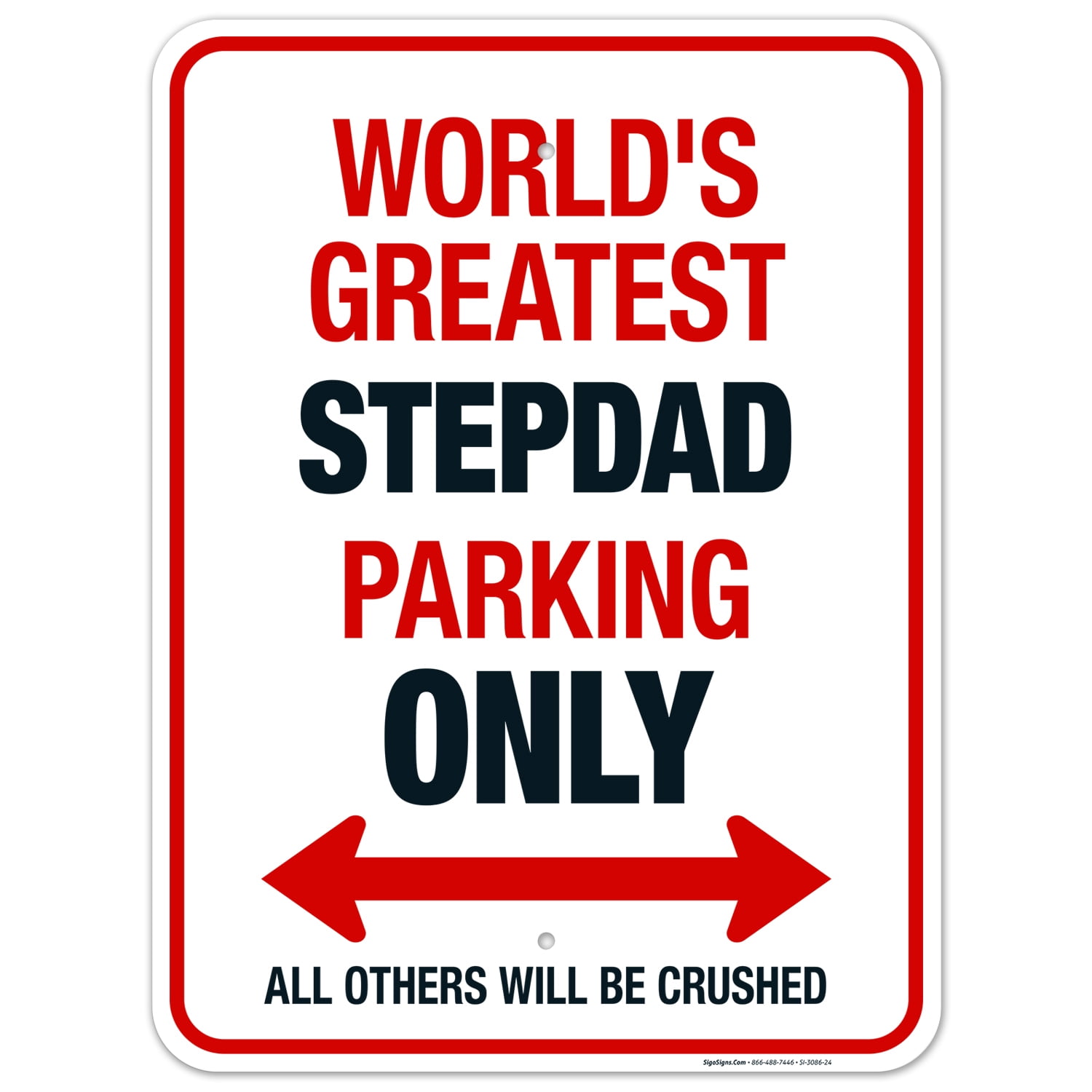 Funny Parking Sign, World'S Greatest Step Dad Parking Only Sign, 18x24 ...