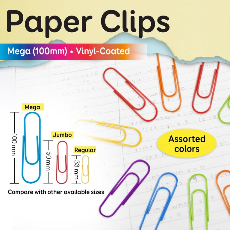 Colored Paper Clips Colorful Jumbo Paper Clips - 30 Pack Large Vinyl ...