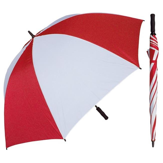 68 in. Manual Open Huge Red & White Golf Umbrella with Foam Handle, 3 ...