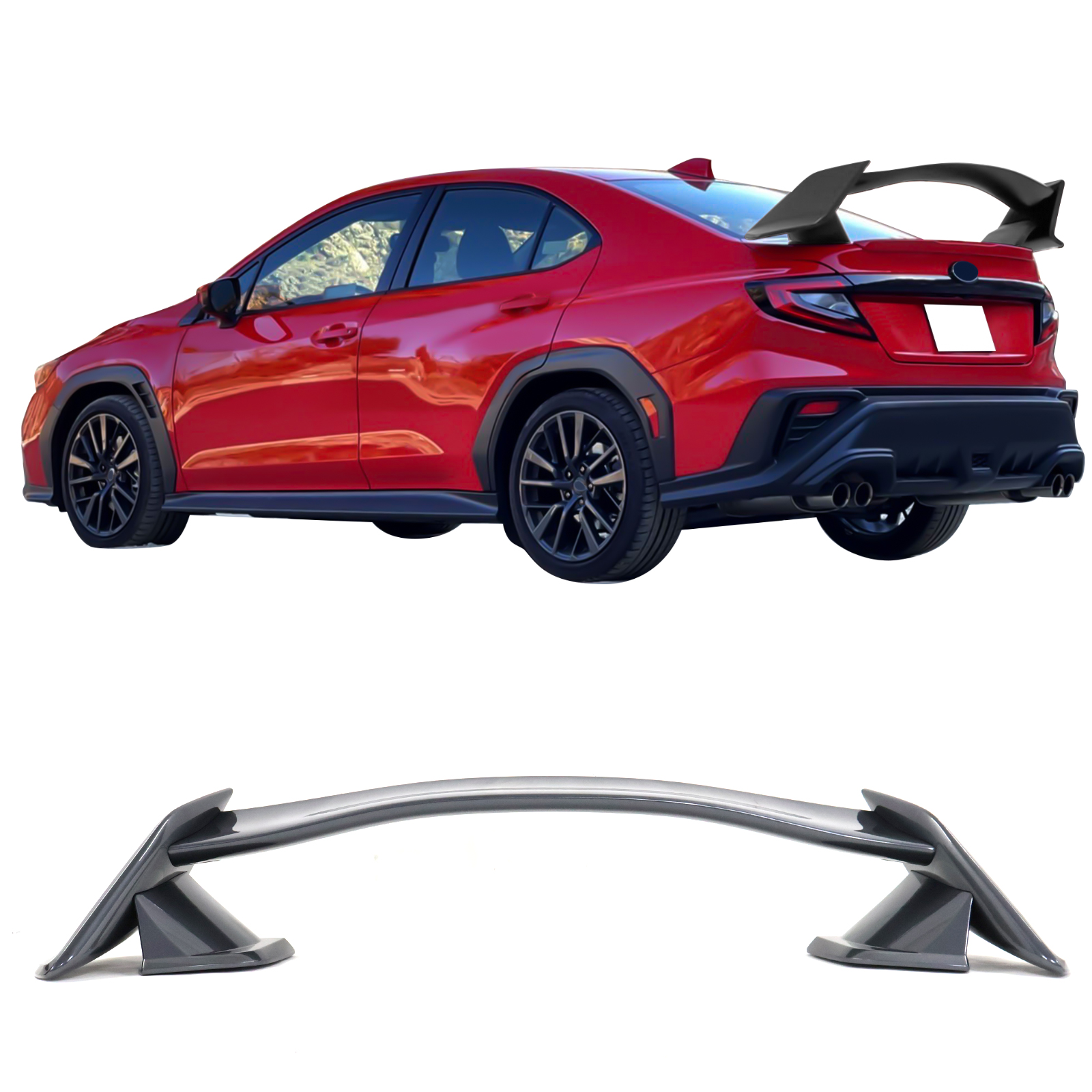 Ikon Motorsports Trunk Spoiler Compatible With 2022-2024 Subaru WRX ...