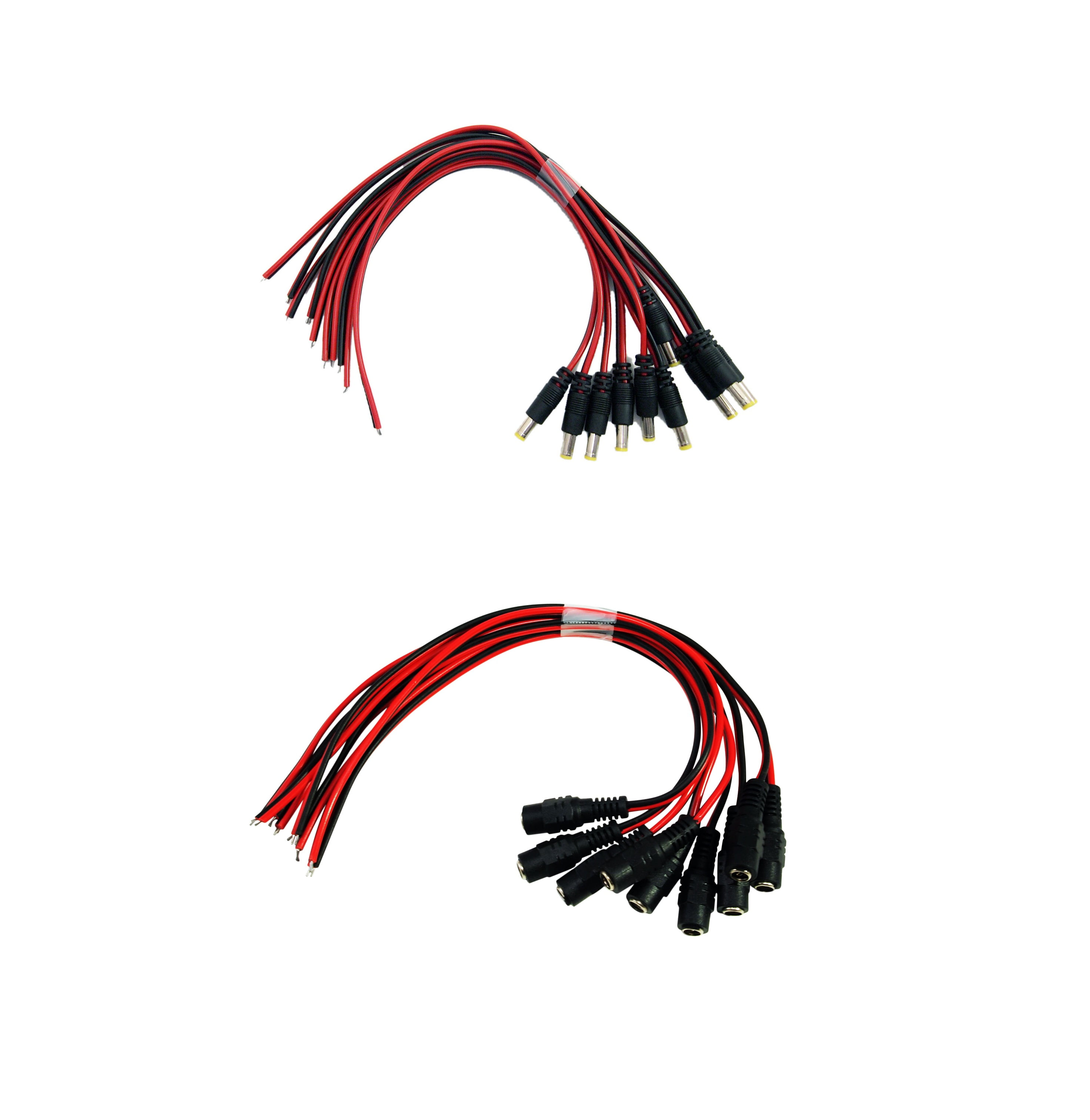 10 Pair male and female DC Power Pigtail Cables for CCTV Security ...