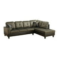 Hommoo Flannel PVC Sectional Sofa - Taupe, L Shaped Couch - Walmart.com