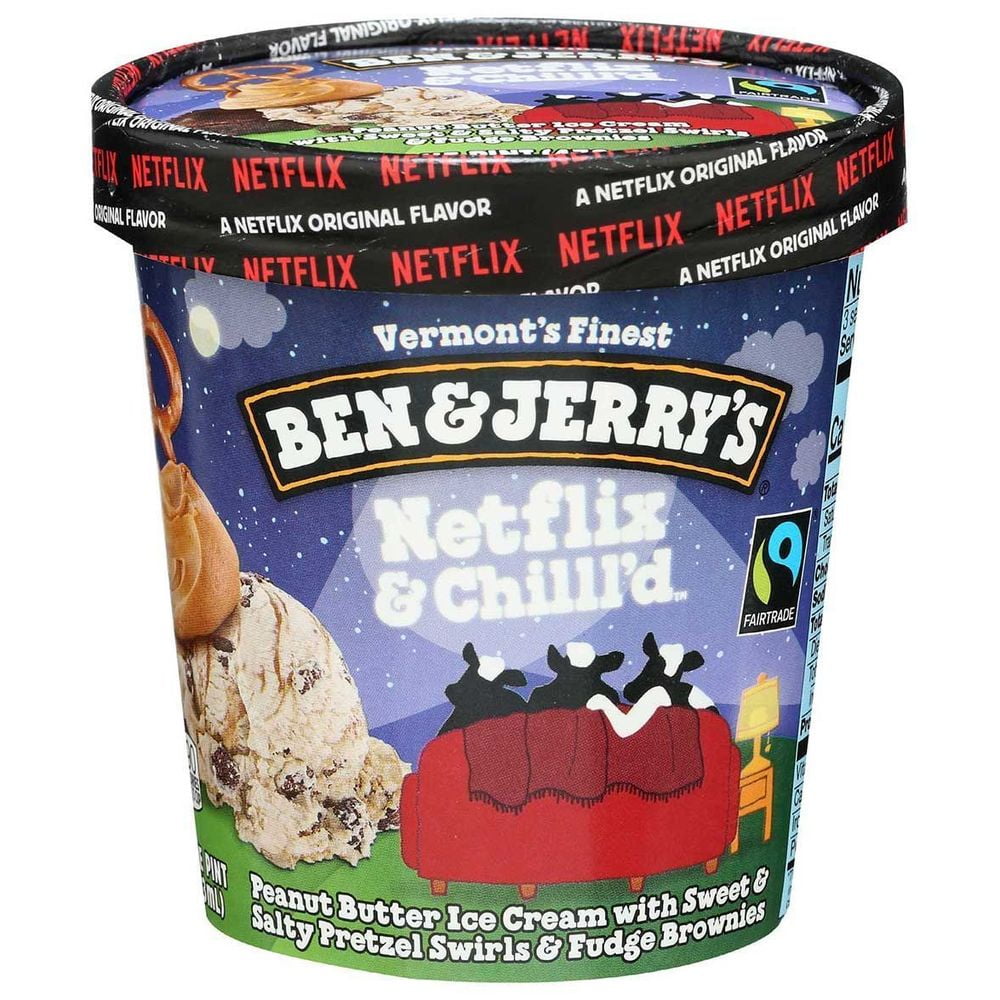 Ben & Jerry's Netflix and Chillld Peanut Butter Ice Cream, 1 Pint -- 8 ...