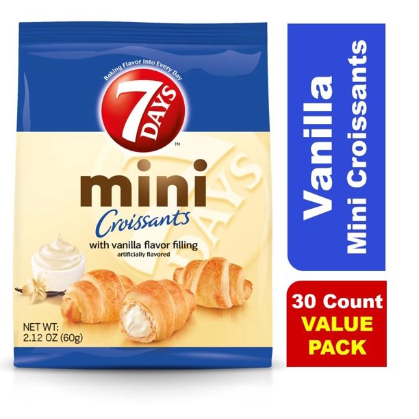 7Days Mini Croissant Pouches, Vanilla, 2.12oz (Pack of 30) - Walmart.com