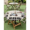 Vintage Chef Round Outdoor Tablecloth with Umbrella Hole Gnome Cake ...
