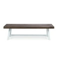 Cameron Outdoor Acacia Wood Dining Bench with Metal Finish Frame, Brown ...