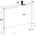 5.9" Narrow Console Sofa Table with Power Outlets, Total 39.4" Long ...
