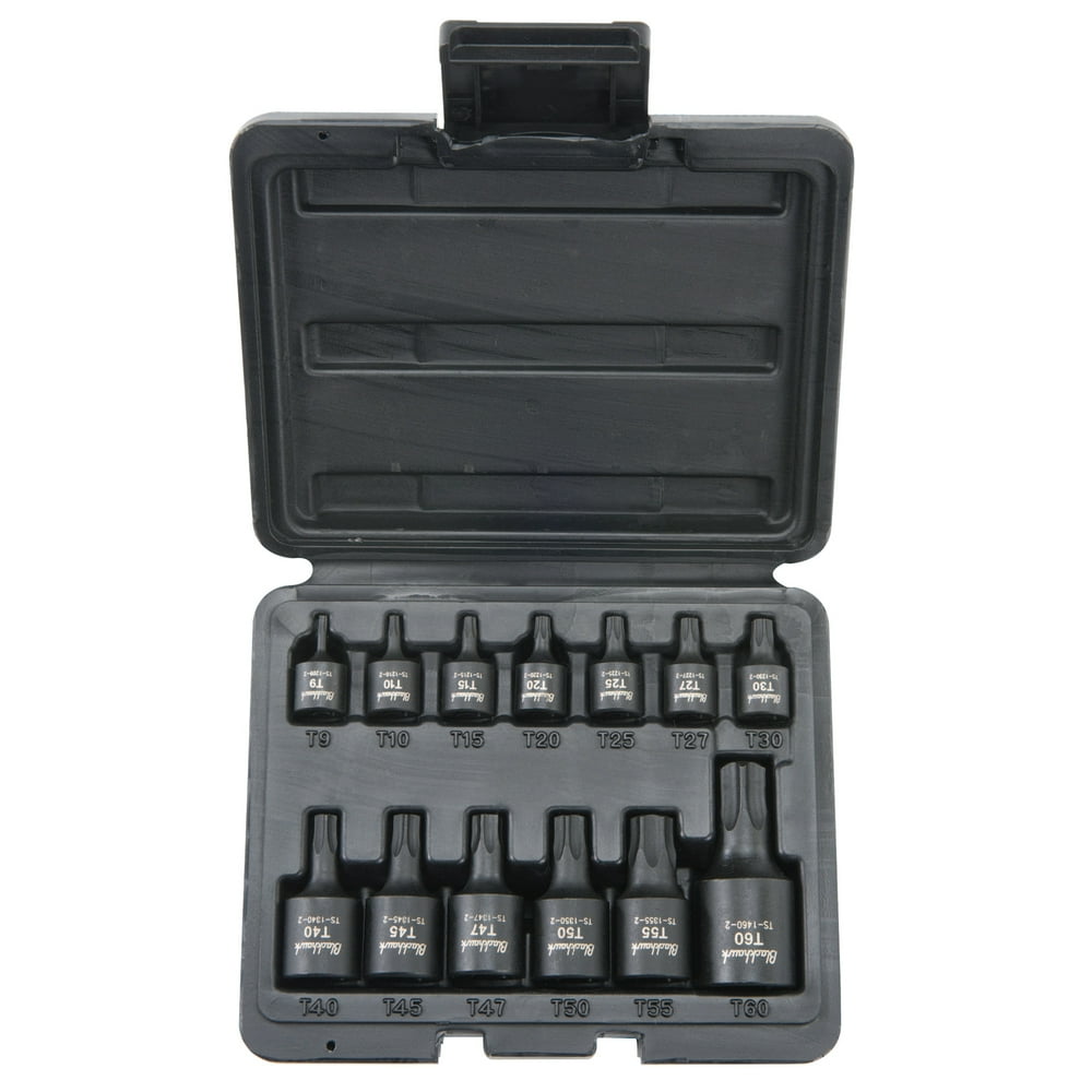 Blackhawk 13 Piece Internal Torx Socket Sets, 1/4 in, 3/8 in, 1/2 in ...